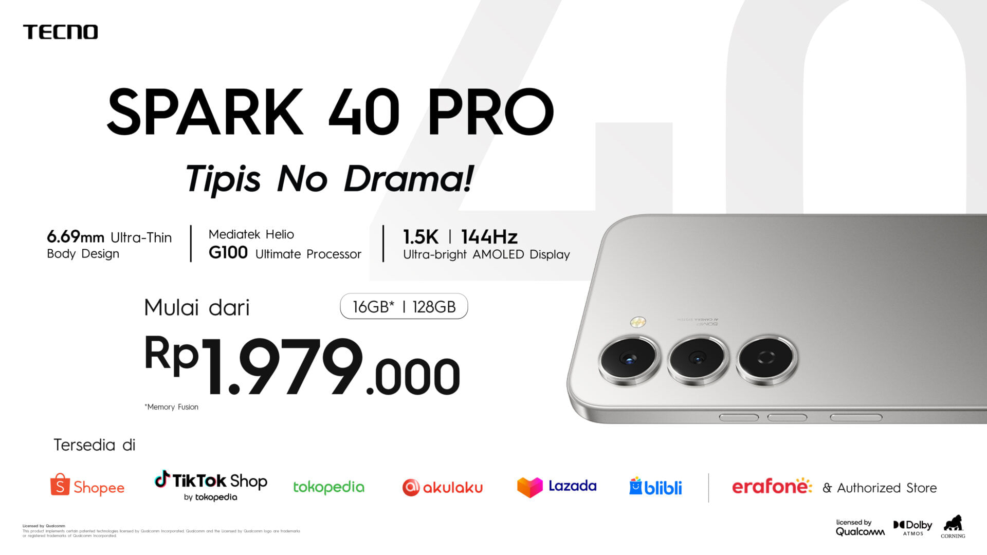 Spesifikasi TECNO SPARK 40 Pro Series